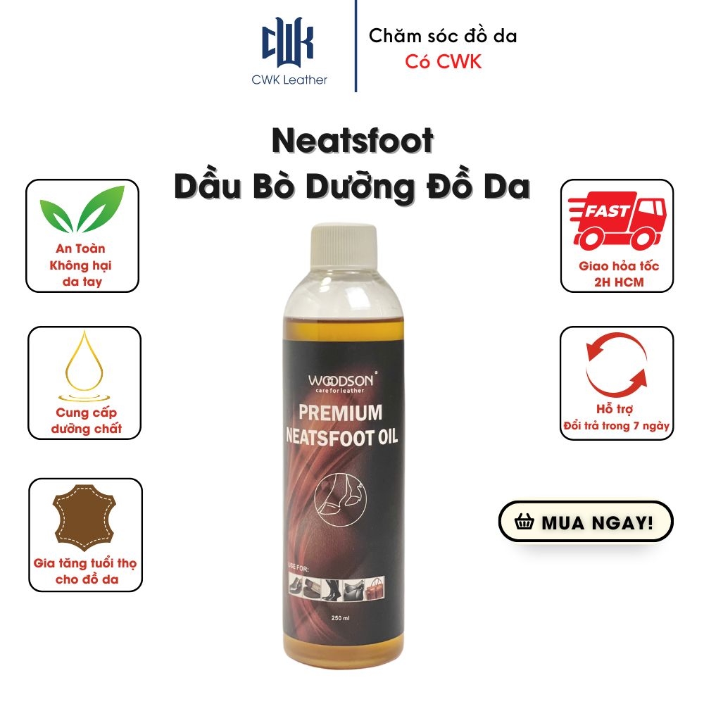 Dầu bò Neatsfoot chuyên bảo dưỡng đồ da, áo da, giày da, túi da